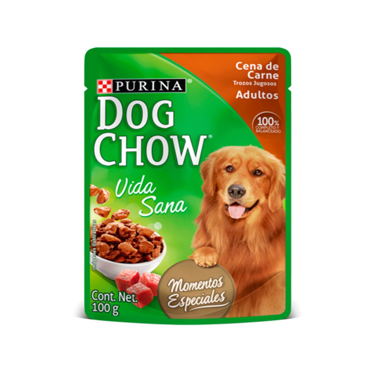 Dog Chow, Adulto sabor carne sachet 100g, Cód. 499 - Distribuidora Santiago